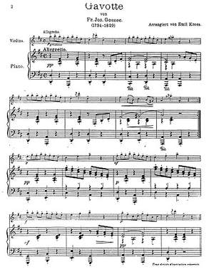 Francois Gossec: Gavotte For Violin And Piano | Presto Music