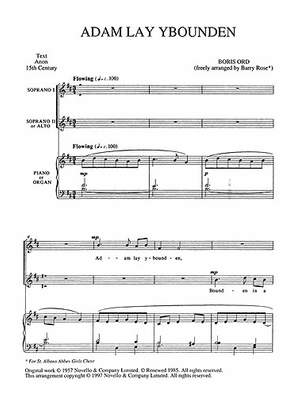 Boris Ord: Adam Lay Ybounden (Arr. Barry Rose) | Presto Music