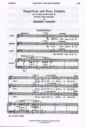 Herbert Sumsion: Magnificat And Nunc Dimittis In G (ATB) | Presto Music