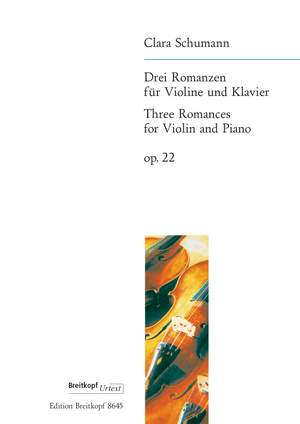 Schumann, Clara: Romances (3), Op. 22 (page 1 of 1) | Presto Music