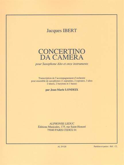 Jacques Ibert: Concertino Da Camera | Presto Music